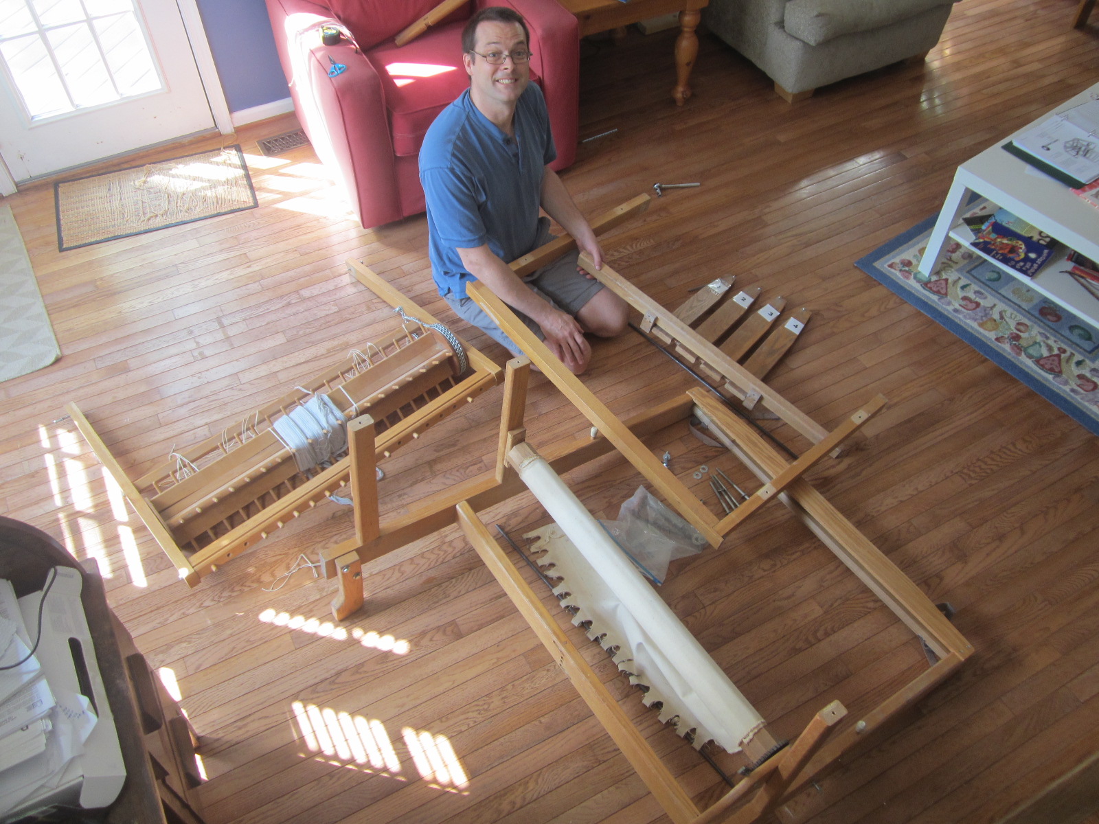 Assembling a Old Floor Loom