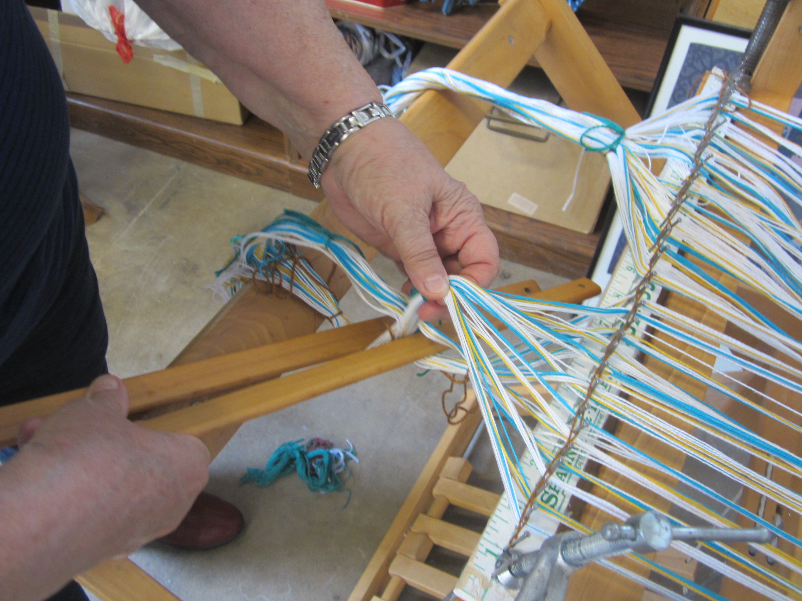 Threading a Warp on a Floor Loom