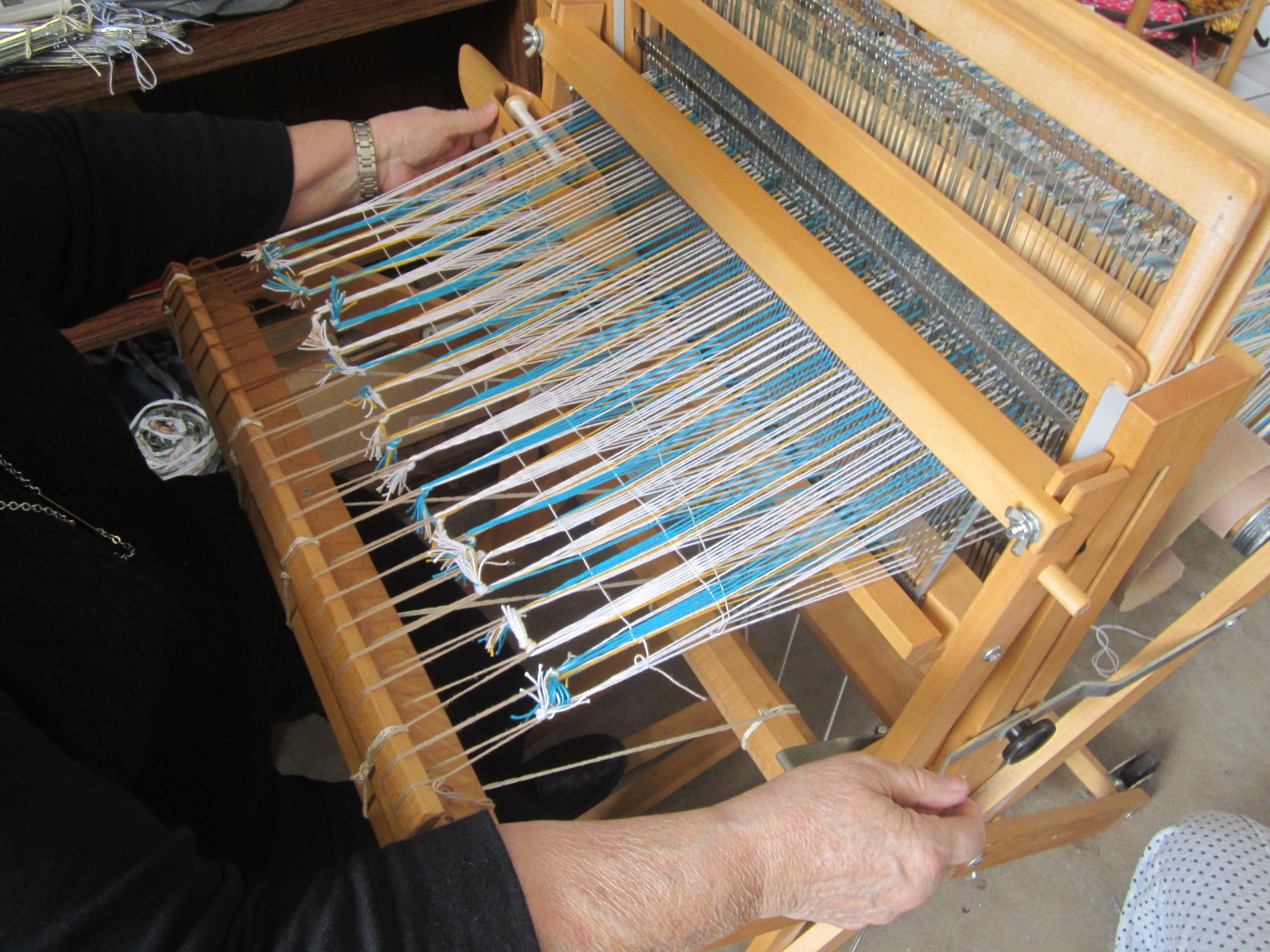 Threading a Warp on a Floor Loom